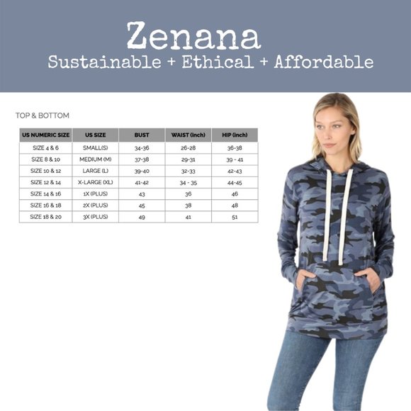 Zenana Outfitters | Tops | Zenana Outfitters Navy Camouflage Hoodie ...